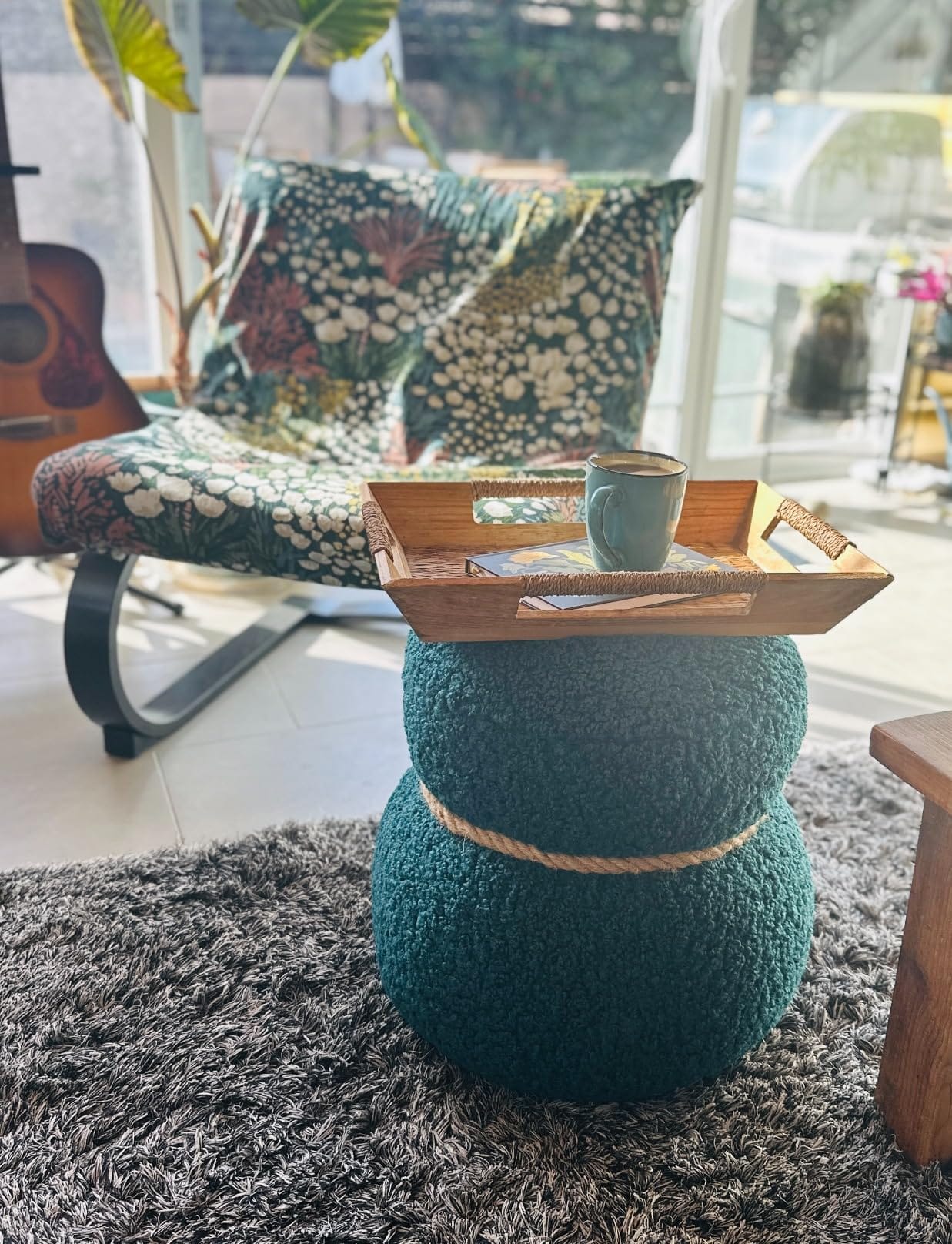 Soft Round Mushroom Pouf Ottoman – Plush Footrest with Non-Skid Base ...